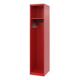 C+P Feuerwehrspind Evolo, Modell EXPERT, 1 Abteil, B 400 x T 500 x H 1850 mm, Bodengleiter, feuerrot RAL 3000