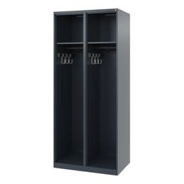 C+P Feuerwehrspind Evolo, Modell EXPERT, 2 Abteile, B 800 x T 500 x H 1850 mm, Bodengleiter, anthrazitgrau RAL 7016