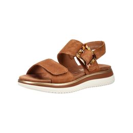 Riemchensandale Remonte "Remonte Sandalen Veloursleder", Damen, Gr. 39, braun, Veloursleder, Schuhe Riemchensandale