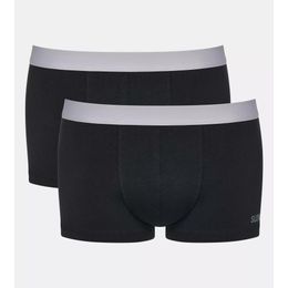 Retro Pants Sloggi "men GO ABC 2.0 Hipster 2P", Herren, Gr. L, 2 Stk., schwarz, Single Jersey, Obermaterial: 95% Baumwolle, 5% Elasthan, Unterhosen, moderne bequeme Basics