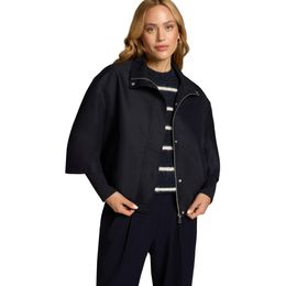 Fieldjacket Zero "Damen mit Stehkragen", Damen, Gr. 34, deep sky, Web, Obermaterial: 55% Baumwolle, 45% Polyester. Futter: 100% Polyester. F&uuml;llung:, unifarben, figurbetont, B&uuml;ndchen krempelbar, Jacken