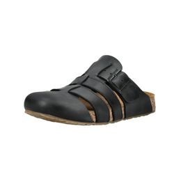Pantolette Haflinger "Haflinger Hausschuhe Leder", Damen, Gr. 41, schwarz, Leder, Schuhe Pantolette