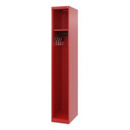 C+P Feuerwehrspind Evolo, Modell EXPERT, 1 Abteil, B 300 x T 500 x H 1850 mm, Bodengleiter, feuerrot RAL 3000