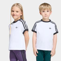 T-Shirt adidas originals "3 STRIPES TEE", M&auml;dchen, Gr. 104, wei&szlig;, schwarz, Obermaterial: 100% Baumwolle, Rundhals, Shirts T-Shirt