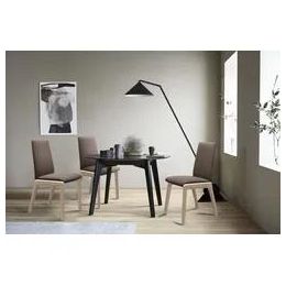 Polsterstuhl stressless "Laurel", braun (mole batick, schwarz), B:57cm H:92cm T:59cm, Leder BATICK: BATICK ist ein leicht korrigiertes, durchgef&auml;rbtes und genarbtes M&ouml;belleder, bei dem die meisten Unebenheiten und Spuren in der Regel entfernt wurden., St&uuml;hle, Polsterstuhl, Low Back, Gr&ouml;&szlig;e M, mit abgerundeten Beinen in Schwarz