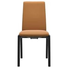 Polsterstuhl stressless "Laurel", braun (new caramel batick, schwarz), B:57cm H:92cm T:59cm, Leder BATICK: BATICK ist ein leicht korrigiertes, durchgef&auml;rbtes und genarbtes M&ouml;belleder, bei dem die meisten Unebenheiten und Spuren in der Regel entfernt wurden., St&uuml;hle, Polsterstuhl, Low Back, Gr&ouml;&szlig;e M, mit abgerundeten Beinen in Schwarz
