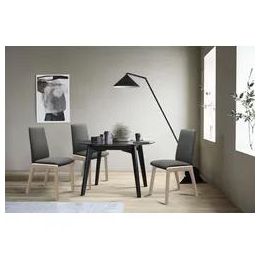 Polsterstuhl stressless "Laurel", grau (rock paloma, schwarz), B:57cm H:92cm T:59cm, Leder PALOMA: PALOMA ist ein durchgef&auml;rbtes Semianilin-M&ouml;belleder mit nat&uuml;rlicher Narbung., St&uuml;hle, Polsterstuhl, Low Back, Gr&ouml;&szlig;e M, mit abgerundeten Beinen in Schwarz