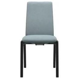 Polsterstuhl stressless "Laurel", blau (aqua dinamica, schwarz), B:57cm H:92cm T:59cm, Microfaser DINAMICA (88% Polyester, 12% Polyurethan), St&uuml;hle, Polsterstuhl, Low Back, Gr&ouml;&szlig;e M, mit abgerundeten Beinen in Schwarz