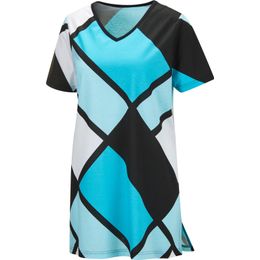 w&auml;schepur Damen Caprianzug mit Grafik-Dessin schwarz-t&uuml;rkis-bedruckt Gr&ouml;&szlig;e 36/38