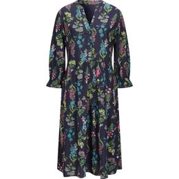 CR&Eacute;ATION L Damen Stufenkleid mit kurzer Knopfleiste marine-altrosa-bedruckt Gr&ouml;&szlig;e 50