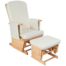 My Baby Lou Stillstuhl, Creme, Natur, Holz, Textil, Kautschukholz, massiv, 56x101x73 cm, F&uuml;ttern, Stillen, Stillsessel