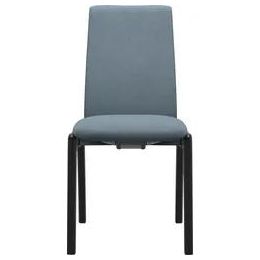 Polsterstuhl stressless "Laurel", blau (light blau dinamica, schwarz), B:57cm H:92cm T:59cm, Microfaser DINAMICA (88% Polyester, 12% Polyurethan), St&uuml;hle, Polsterstuhl, Low Back, Gr&ouml;&szlig;e M, mit abgerundeten Beinen in Schwarz