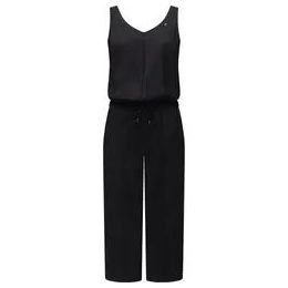 Jumpsuit Ragwear "Suky", Damen, Gr. L (40), Normalgr&ouml;&szlig;en, blau (schwarz), 80% Viskose, 20% Polyester, figurumspielend 7/8-L&auml;nge, V-Ausschnitt, angeschnitten,mit Umschlag, Overalls Jumpsuit, schicker, langer Damen Overall mit Tunnelzug