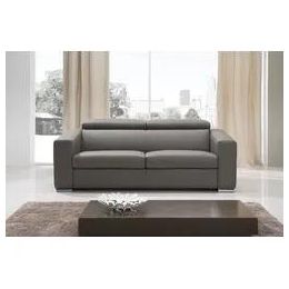 Schlafsofa Egoitaliano "Cabiria, Design und super Sitz- und Liegekomfort", schwarz, B:226cm H:97cm T:103cm, Leder &raquo;BULL&laquo; (echtes Rindsleder). Geschliffenes, pigmentiertes und behandeltes Rindsleder mit einer Dicke von 1, 3-1, 5 mm. Dieses Leder zeigt eine ziemlich weiche Hand mit einem halb undurchsichtigen Aussehen. Es handelt sich um ein gesch&uuml;tztes Leder. Eine leichte Deckschicht sch&uuml;tzt sie vo
