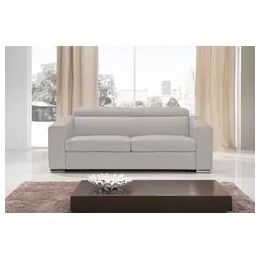 Schlafsofa Egoitaliano "Cabiria, Design und super Sitz- und Liegekomfort", grau (stone), B:226cm H:97cm T:103cm, Leder &raquo;BULL&laquo; (echtes Rindsleder). Geschliffenes, pigmentiertes und behandeltes Rindsleder mit einer Dicke von 1, 3-1, 5 mm. Dieses Leder zeigt eine ziemlich weiche Hand mit einem halb undurchsichtigen Aussehen. Es handelt sich um ein gesch&uuml;tztes Leder. Eine leichte Deckschicht sch&uuml;tzt s