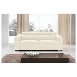 Schlafsofa Egoitaliano "Cabiria, Design und super Sitz- und Liegekomfort", beige (cremewei&szlig;), B:226cm H:97cm T:103cm, Leder &raquo;BULL&laquo; (echtes Rindsleder). Geschliffenes, pigmentiertes und behandeltes Rindsleder mit einer Dicke von 1, 3-1, 5 mm. Dieses Leder zeigt eine ziemlich weiche Hand mit einem halb undurchsichtigen Aussehen. Es handelt sich um ein gesch&uuml;tztes Leder. Eine leichte Deckschicht sch&uuml;