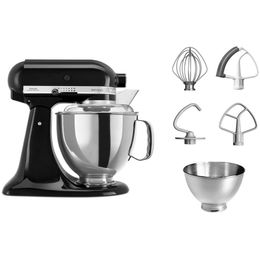 KitchenAid K&uuml;chenmaschine "5KSM175PSEOB ONYX BLACK", schwarz, B:24cm H:36cm T:37cm, K&uuml;chenmaschinen, mit Zubeh&ouml;r im Wert von ca. 112,-&euro; UVP, K&uuml;chenmaschine