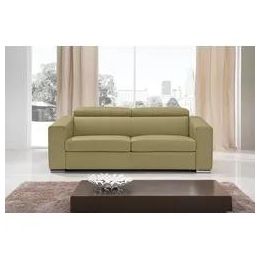 Schlafsofa Egoitaliano "Cabiria, Design und super Sitz- und Liegekomfort", gr&uuml;n (pistazie), B:226cm H:97cm T:103cm, Leder &raquo;BULL&laquo; (echtes Rindsleder). Geschliffenes, pigmentiertes und behandeltes Rindsleder mit einer Dicke von 1, 3-1, 5 mm. Dieses Leder zeigt eine ziemlich weiche Hand mit einem halb undurchsichtigen Aussehen. Es handelt sich um ein gesch&uuml;tztes Leder. Eine leichte Deckschicht sch&uuml;tz