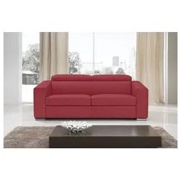Schlafsofa Egoitaliano "Cabiria, Design und super Sitz- und Liegekomfort", rot (ruby), B:226cm H:97cm T:103cm, Sofas, Schlafsofa, Sofa inkl. Schlaffunktion, Kopfteile verstellbar, mit Metallf&uuml;&szlig;en