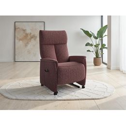 Sit & More TV-Sessel SIT & MORE "Cremona Comfort Plus", aubergine, B:87cm H:121cm T:89cm, 100% Polyester, Sessel, bis 200 Kg belastbar, mit Herz-Waage Funktion