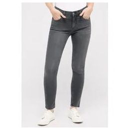 Slim-fit-Jeans Angels "SKINNY", Damen, Gr. 40, L&auml;nge 28, grau (grau used), Denim/Jeans, Obermaterial: 93% Baumwolle, 5% Polyester, 2% Elasthan, slim fit, Jeans Slim-fit-Jeans, aus Baumwollmischung, mit G&uuml;rtelschlaufen