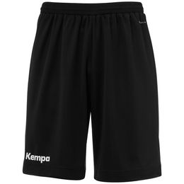 Shorts Kempa "Shorts PLAYER Kids", M&auml;dchen, Gr. 116, N-Gr, schwarz (ice grau, fluo rot), Obermaterial: 100% Polyester PES., Hosen Shorts