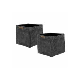 Aufbewahrungsbox LYCCE "Aufbewahrungskorb Faltbare Aufbewahrungsbox Cord 2P 2er Pack", grau, B:33cm H:31cm T:33cm, Obermaterial: 90% Polyester PES. 10% Nylon NY., Aufbewahrungsboxen, Aufbewahrungsbox