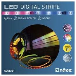 N&auml;ve N&Auml;VE LED-Streifen "Stripe", bunt, Flammen 1 Stk., Kabell&auml;nge 150m, Lichterketten, LED Stripe RGB, 5m, Infrarot-Fernbedienung, IP20, Dimmbar, 19W, LED-Streifen
