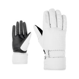 Skihandschuhe Ziener "KISAR-Z AS glove lady", Damen, Gr. 6, wei&szlig;, Obermaterial: 100% Polyester. Innenseite: 100% Polyester. Futter: 100% Polyester. Wattierung: 100% Polyester, Handschuhe