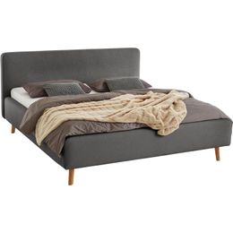 Meise M&ouml;bel Polsterbett MEISE.M&Ouml;BEL "Mattis", grau (anthrazit), B:201cm H:105cm L:218cm, Bezug Bett: Struktur Gewebe (100% Polyester), Betten, Polsterbett, Topseller, wahlweise mit Bettkasten