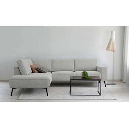 Ecksofa OTTO HOME "Vosby", grau (dolphin), B:260cm H:85cm T:208cm, 90% polyester, 10% nylon, Sofas, Ecksofa, 260 cm, Chenille, mit dekorativer Kedernaht, Wellenunterfederung