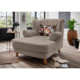 Loveseat Home Affaire "Tassilo", braun (hellbraun), B:121cm H:107cm T:147cm, 100% Polyester, Sessel
