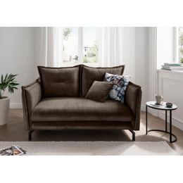 Ecksofa Home Affaire "Lazio modern und bequem, schmale Armlehnen, tolle Detailverarbeitung", braun, t&uuml;rkis, B:168cm H:94cm T:110cm, Sofas, Ecksofa, Armlehnen verstellbar