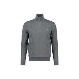 Sweater Gant "Strickpullover CLASSIC COTTON HALF ZIP", Herren, Gr. XXL, grau (grau melange), Obermaterial: 100% Baumwolle CO., Sweatshirts Sweater
