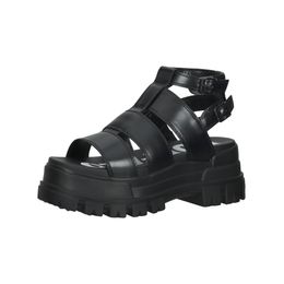 Plateausandaletten Buffalo "Buffalo Sandalen Lederimitat", Damen, Gr. 40, schwarz, Lederimitat, Schuhe