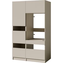 Mehrzweckschrank-Set BASIC BY BALCULINA "Washhome B/T/H 118x68x200 cm", kaschmirfarben, B:118cm H:200cm T:68cm, Kastenm&ouml;bel-Sets, Breite 118cm, h&ouml;henverstellbare Metallf&uuml;&szlig;e