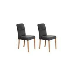 4-Fu&szlig;stuhl Home Affaire "Laros", grau (anthrazit mercury 116, dekor eiche ontario), B:43cm H:91cm T:58cm, Massivholz, St&uuml;hle, Massivholzgestell