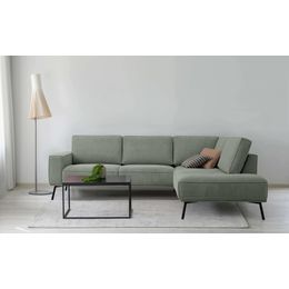 Ecksofa OTTO HOME "Vosby", gr&uuml;n, B:260cm H:85cm T:208cm, 90% polyester, 10% nylon, Sofas, Ecksofa, 260 cm, Chenille, mit dekorativer Kedernaht, Wellenunterfederung, Topseller