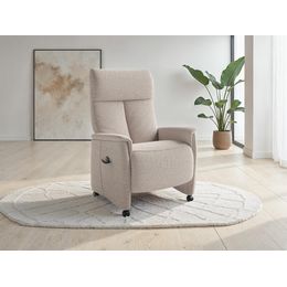 Sit & More TV-Sessel SIT & MORE "Cremona Comfort Plus", beige, B:87cm H:114cm T:89cm, 100% Polyester, Sessel, bis 200 Kg belastbar, mit Herz-Waage Funktion