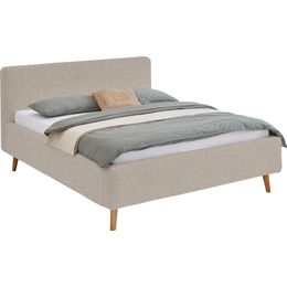 Meise M&ouml;bel Polsterbett MEISE.M&Ouml;BEL "Mattis", beige, B:181cm H:105cm L:218cm, Bezug Bett: Teddy (100% Polyester), Betten, Polsterbett, Topseller, wahlweise mit Bettkasten