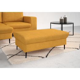 Sitzhocker DOMO collection "Modica", gelb (curcuma), B:99cm H:42cm T:65cm, Hocker, Sitzhocker, Auch in Cord, Fu&szlig;h&ouml;he passend f&uuml;r g&auml;ngige Saugroboter