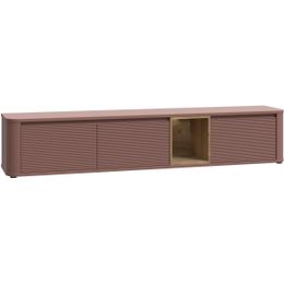 TV-Board FORTE, terracotta, mauvella eiche, B:215cm H:41,5cm T:41,3cm, Holzwerkstoff, Sideboards, TV-Board, B/H/T 215/41,5/41,3 cm, Stauraum, MDF Front