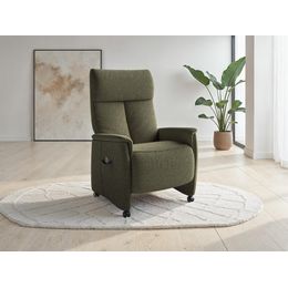 Sit & More TV-Sessel SIT & MORE "Cremona Comfort Plus", olive, B:87cm H:121cm T:89cm, 100% Polyester, Sessel, bis 200 Kg belastbar, mit Herz-Waage Funktion