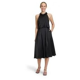 Cocktailkleid Vera Mont "Damen mit Stehkragen", Damen, Gr. 46, Normalgr&ouml;&szlig;en, schwarz, Satin, Obermaterial: 98% Polyester, 2% Elasthan. Futter: 100% Polyester, festlich, figurumspielend kurz, amerikanischer Ausschnitt, Kleider, Material