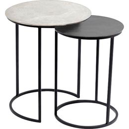 Beistelltisch PAROLI, schwarz (schwarz, silber, anthrazit), B:42cm H:51cm T:42cm, Tische, Beistelltisch
