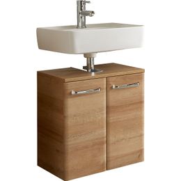 Waschbeckenunterschrank SAPHIR "Quickset 318, mit zwei T&uuml;ren, 60cm breit", riviera eiche quer nachbildung, B:60cm H:53cm T:33cm, Holzwerkstoff, Schr&auml;nke, Waschbeckenunterschrank