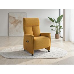 Sit & More TV-Sessel SIT & MORE "Cremona Comfort Plus", mustard, B:87cm H:121cm T:89cm, 100% Polyester, Sessel, bis 200 Kg belastbar, mit Herz-Waage Funktion