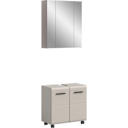 Badm&ouml;bel-Set Inosign "FLORENZ, 2-tlg. Bad-Kombination, hochwertige MDF-Front", kaschmir nachbildung, B:60cm H:185cm T:30cm, Kastenm&ouml;bel-Sets, Badm&ouml;bel-Set, Bad-Kombination, Bad-M&ouml;bel, Badezimmer, Kombination, Kombi