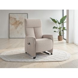 Sit & More TV-Sessel SIT & MORE "Cremona Comfort Plus", beige, B:87cm H:112cm T:89cm, 100% Polyester, Sessel, bis 200 Kg belastbar, mit Herz-Waage Funktion