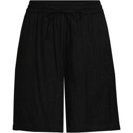 LANDS' END Schlupfshorts Ready to Go mit B&auml;ndchenzug, Damen,  Schwarz, Nylon/Viskose, by Lands' End